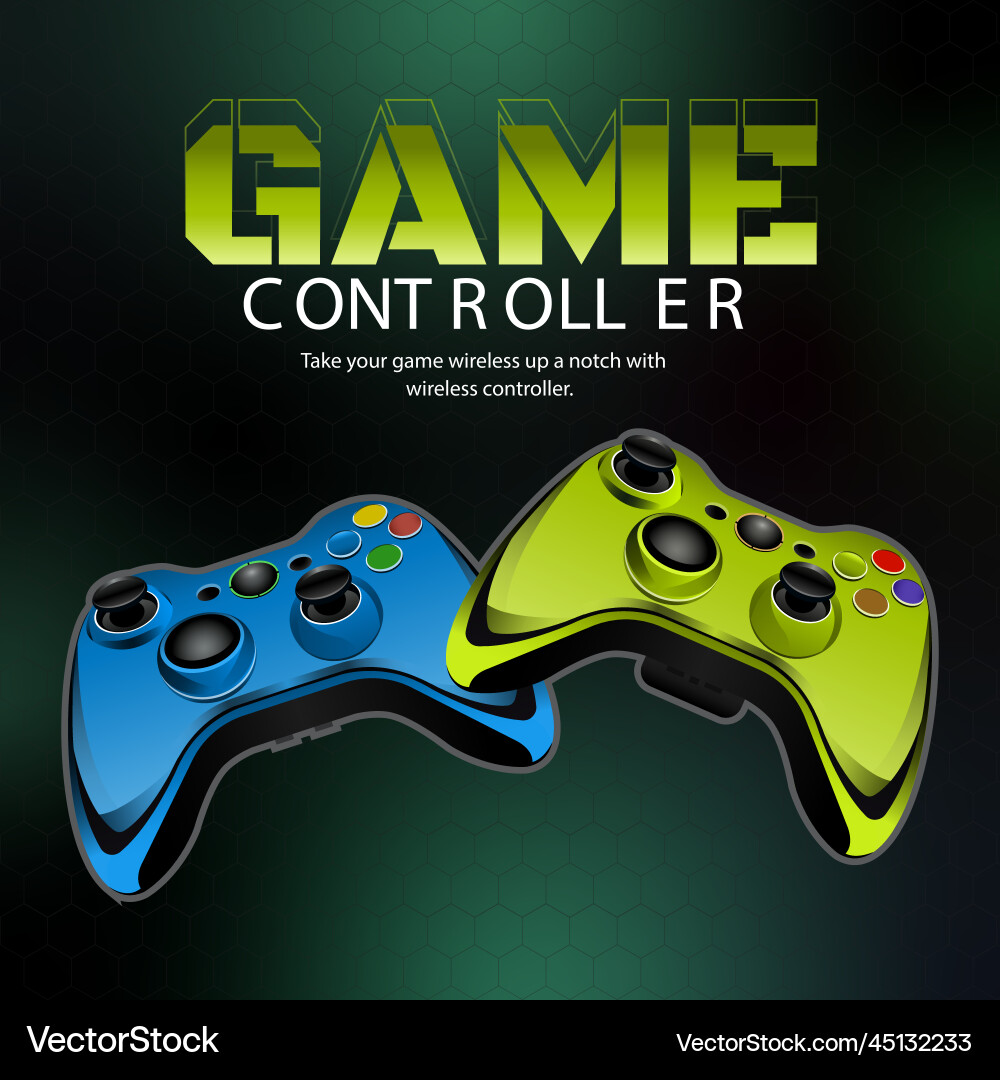 Banner design of game controller Royalty Free Vector Image