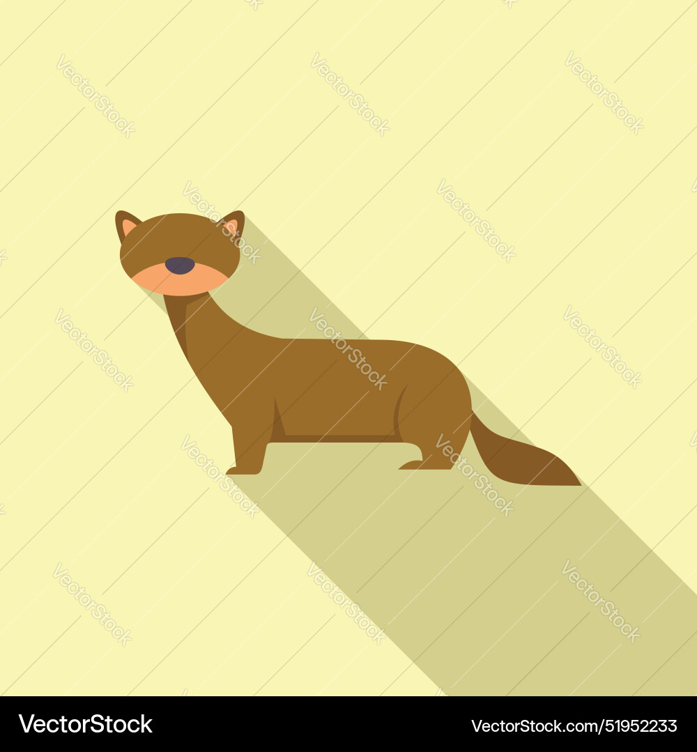 Brown ferret standing on four legs Royalty Free Vector Image
