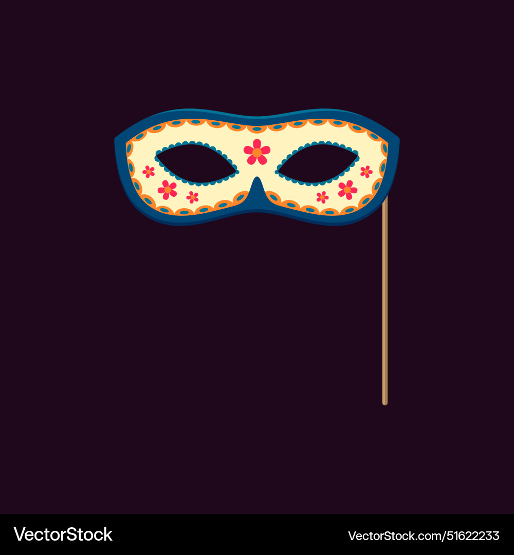 Dead day photo booth mask adorned with patterns Vector Image