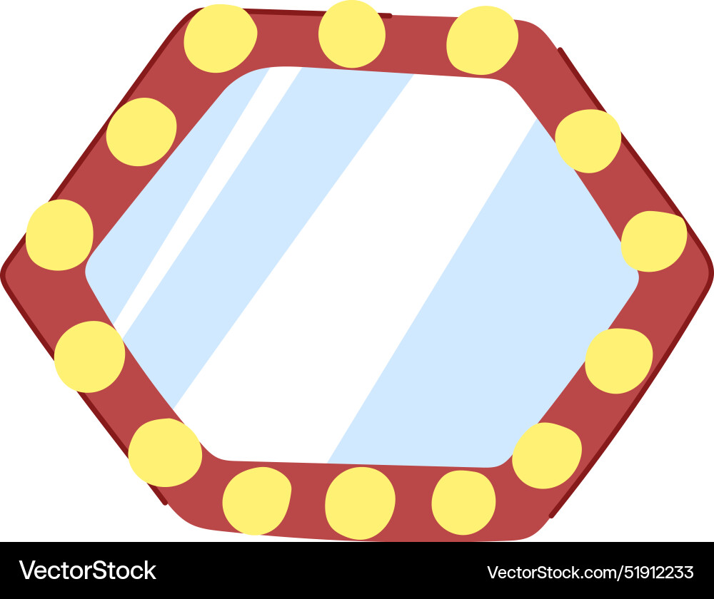 Dressing makeup mirror frame cartoon Royalty Free Vector