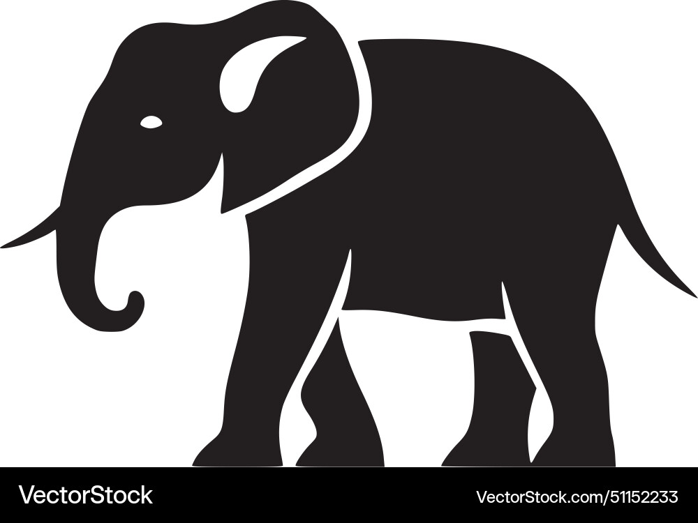 Elephant - black and white isolated icon Vector Image