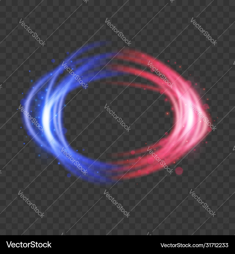 Glow light effect magic round frame Royalty Free Vector