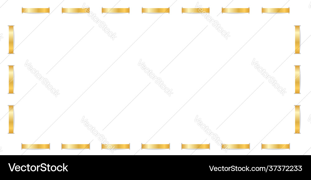 Gold frame 3d square border isolated white Vector Image