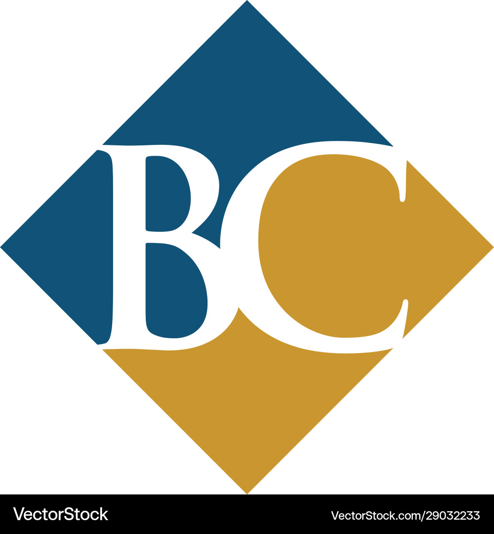 Initial bc rhombus logo design Royalty Free Vector Image