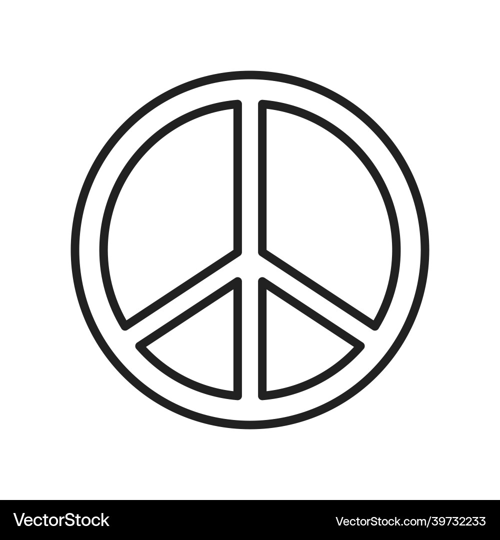 Monochrome peace sign line icon Royalty Free Vector Image