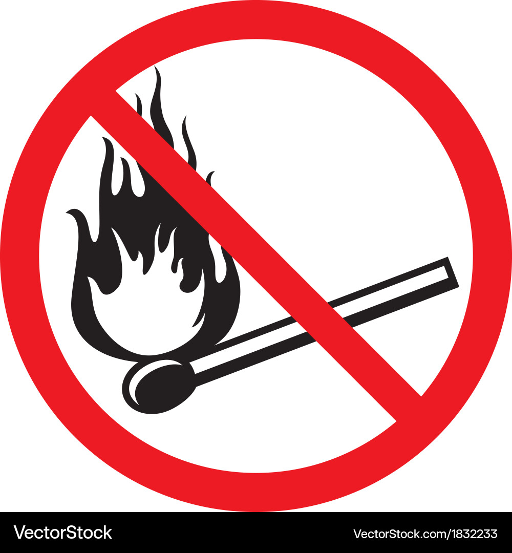 No fire sign Royalty Free Vector Image - VectorStock