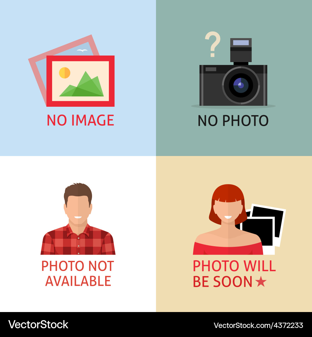 No image or photo signs for web page Royalty Free Vector