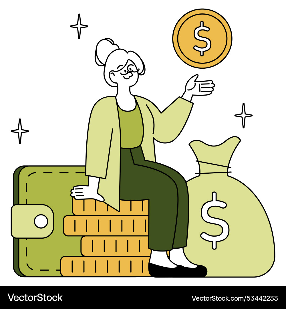 Older businesswoman flat Royalty Free Vector Image
