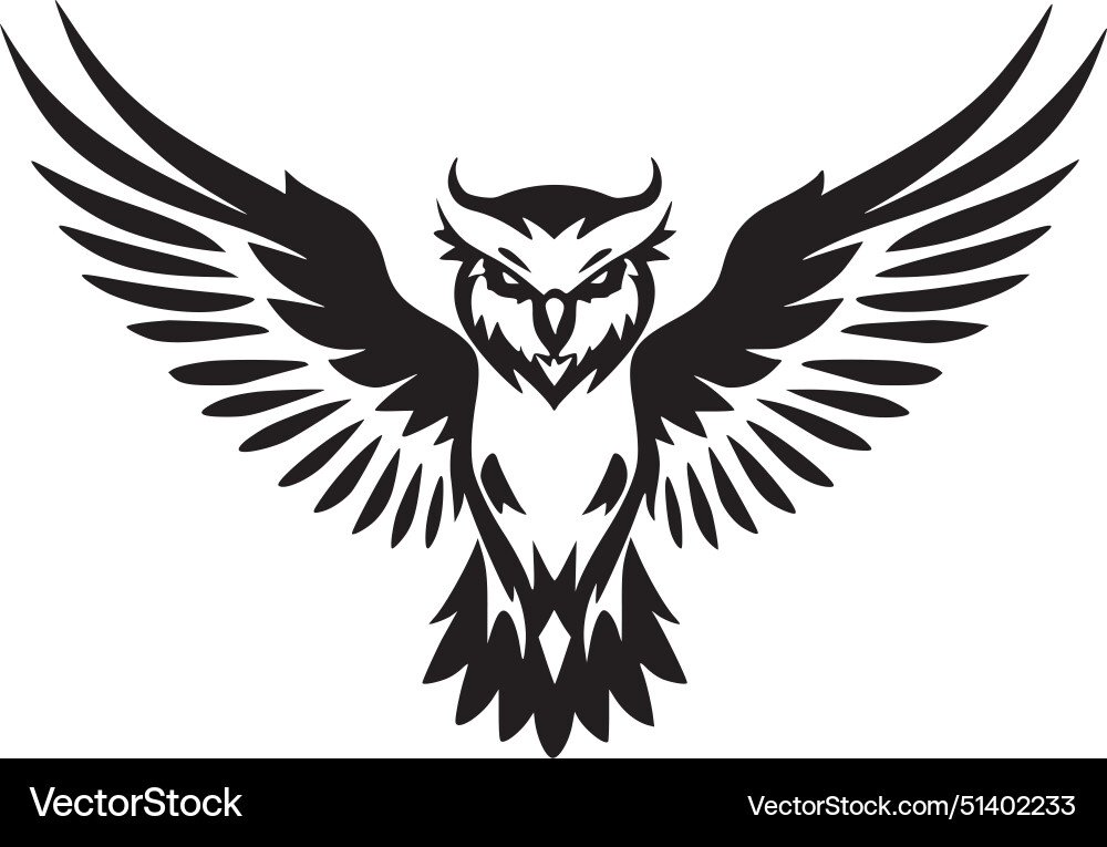 Owl - black and white Royalty Free Vector Image