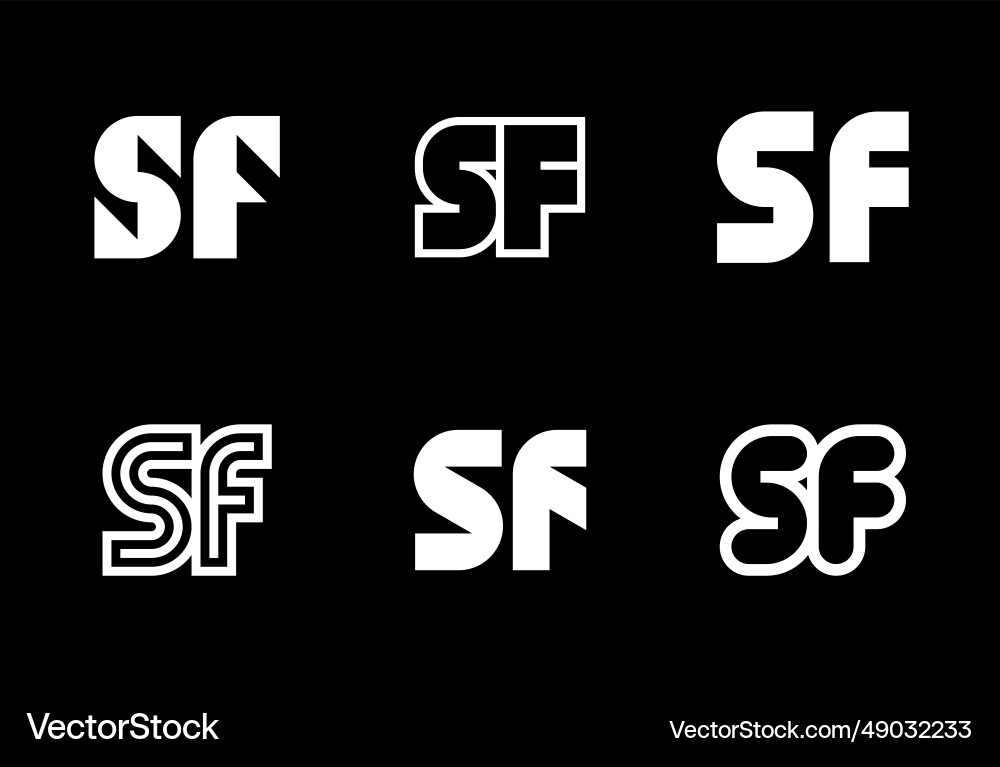 Set of letter sf logos Royalty Free Vector Image