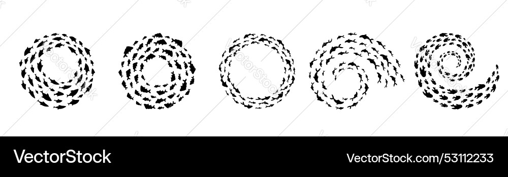 Stunning fish circles undersea shapes Royalty Free Vector