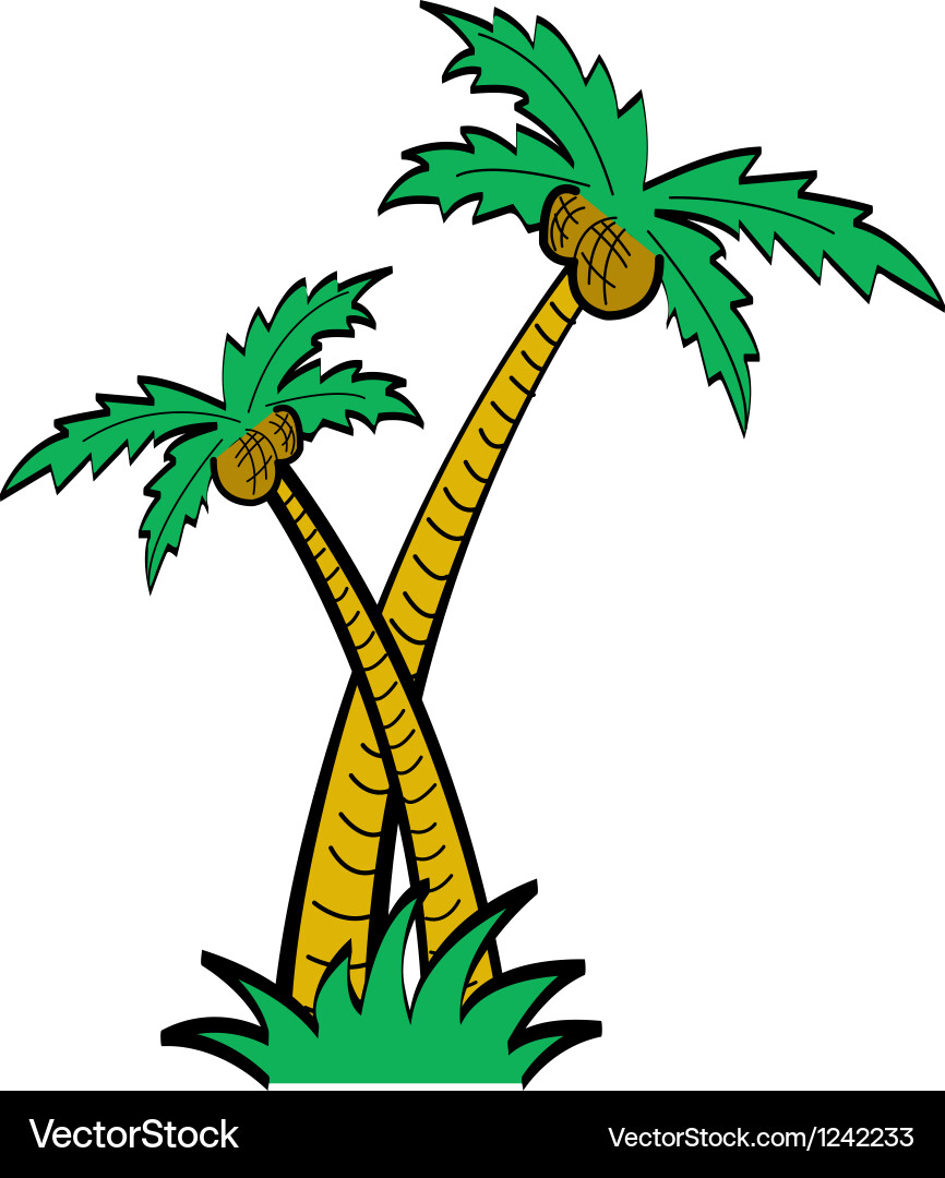 Tropical Palm Tree Cartoon Royalty Free Vector Image