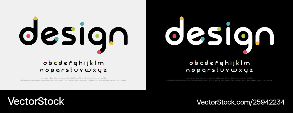 Bold & Colorful Alphabet Font Set Royalty Free Vector