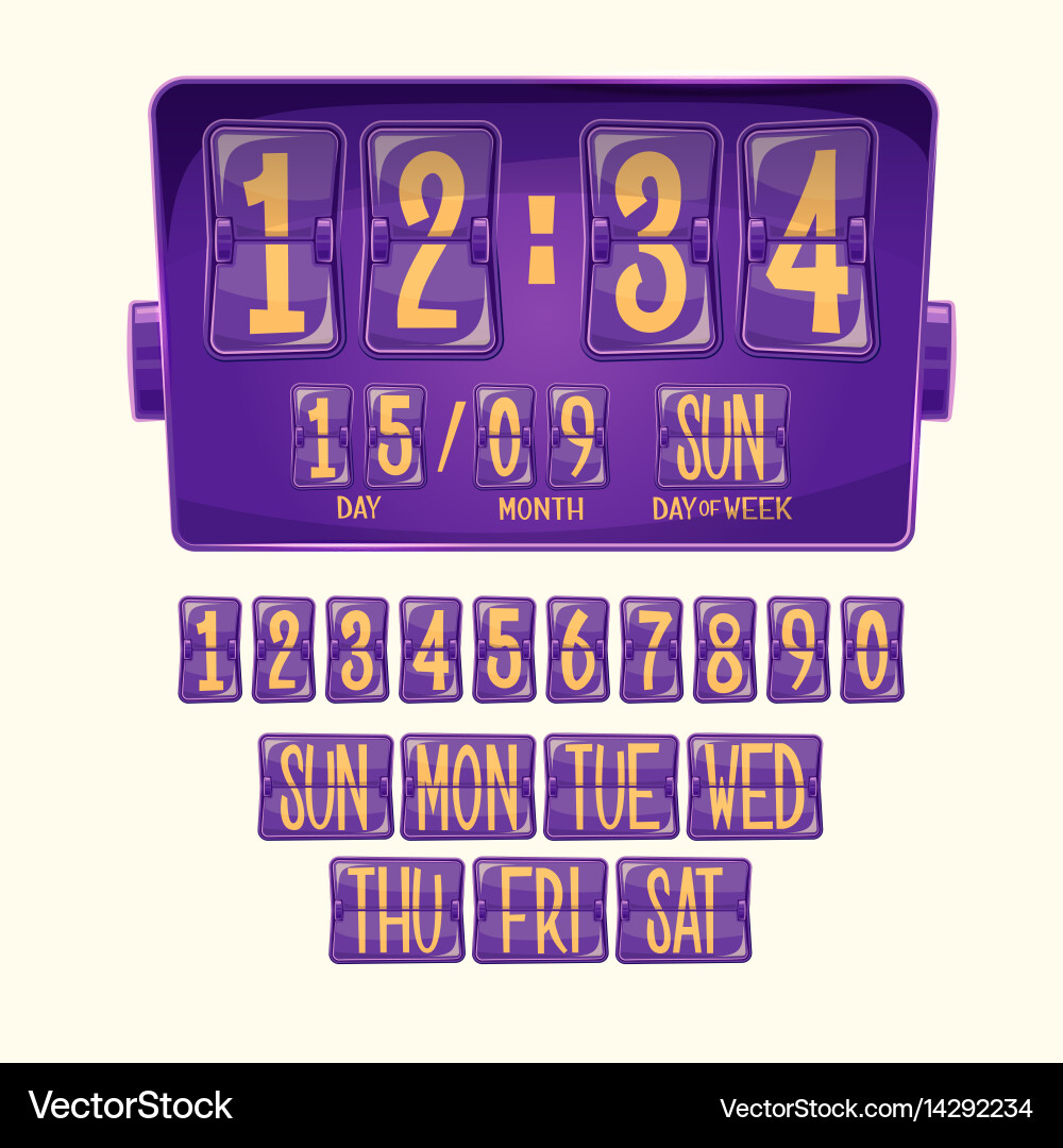 Cartoon numeral alphabet Royalty Free Vector Image