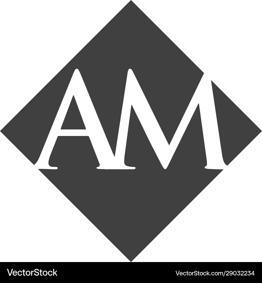 Initial am rhombus logo design Royalty Free Vector Image