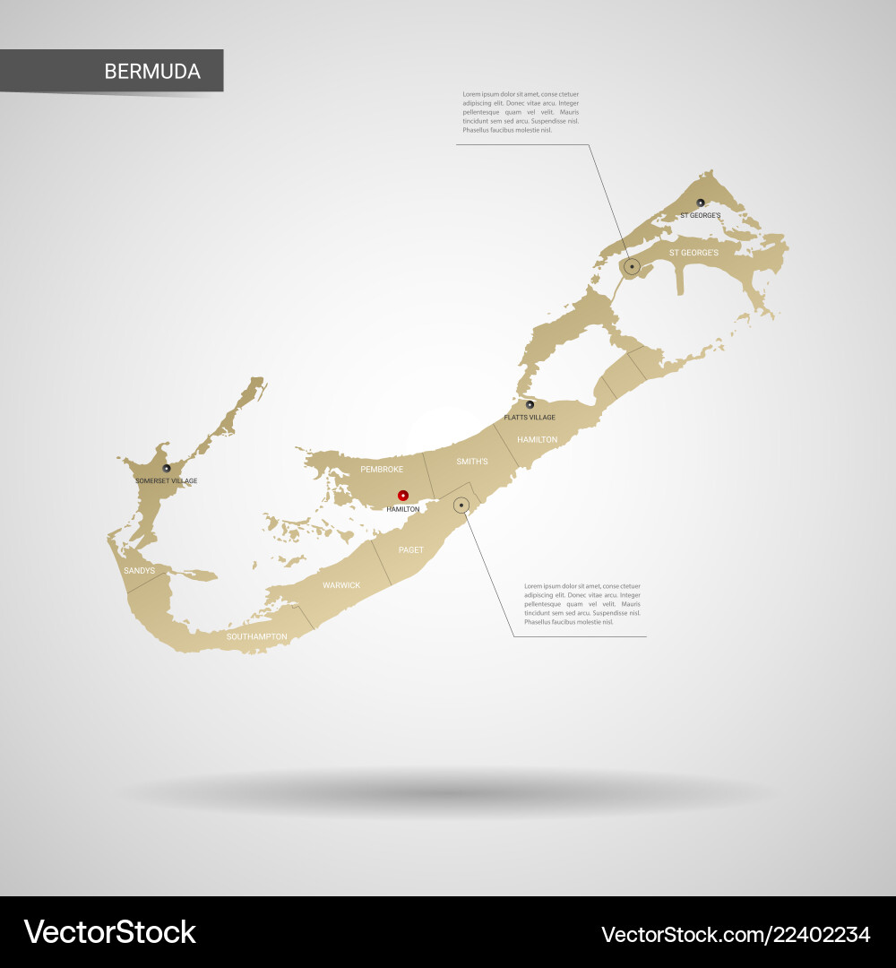 Stylized bermuda map Royalty Free Vector Image