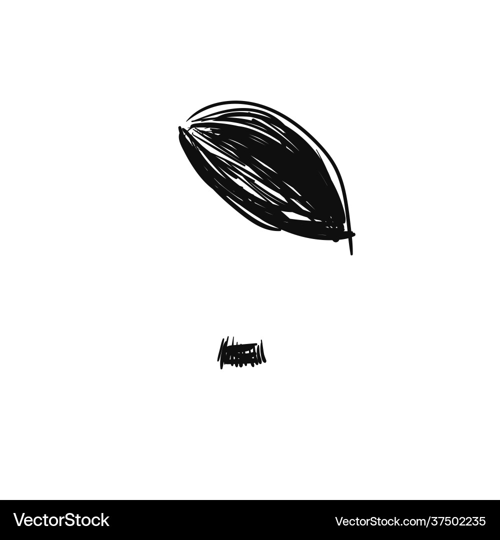 Abstract face hitler lines strokes hair Royalty Free Vector
