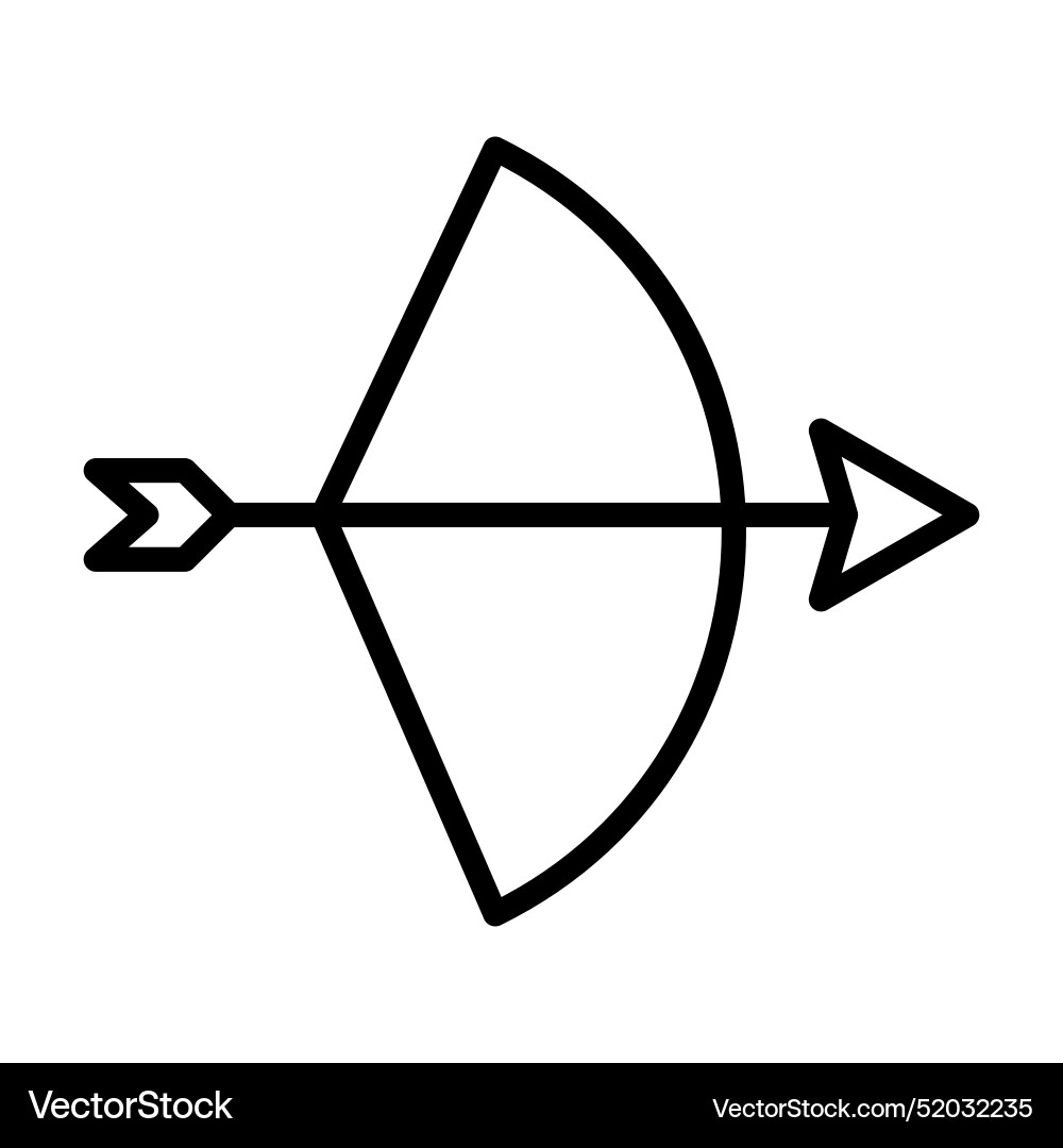 Archery icon linear logo mark in black and white Vector Image