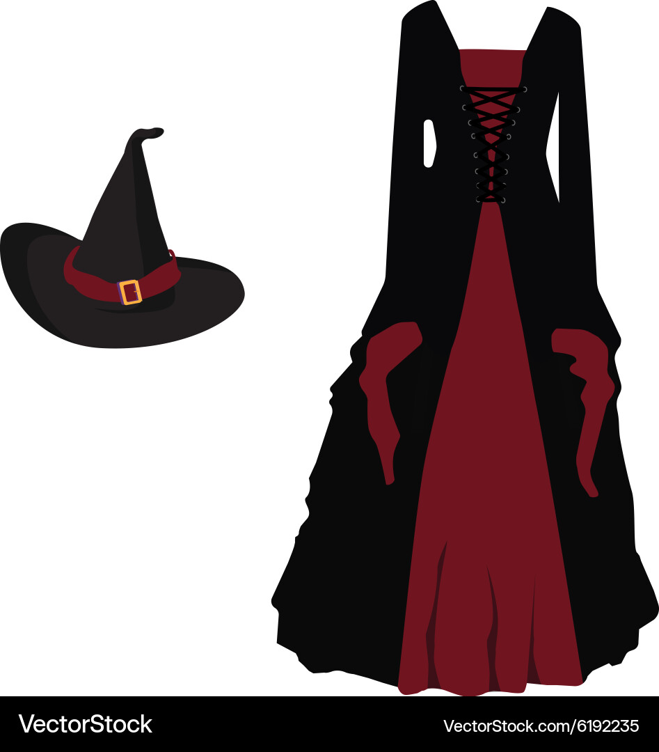 Black Witch Hat Costume Royalty Free Vector Image