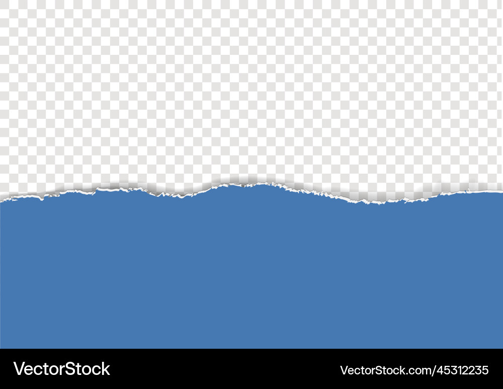 Blue ripped paper isolated transparent background Vector Image