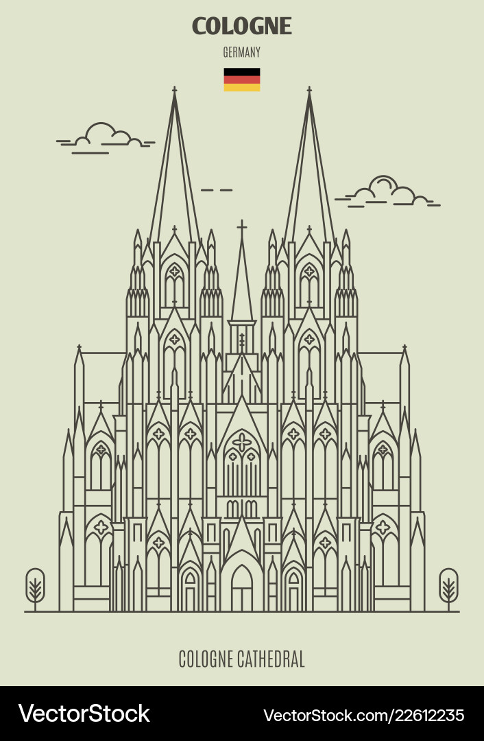 Cologne cathedral in Royalty Free Vector Image
