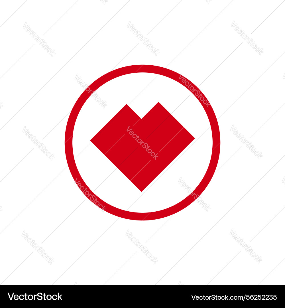Geometric heart icon logo template Royalty Free Vector Image