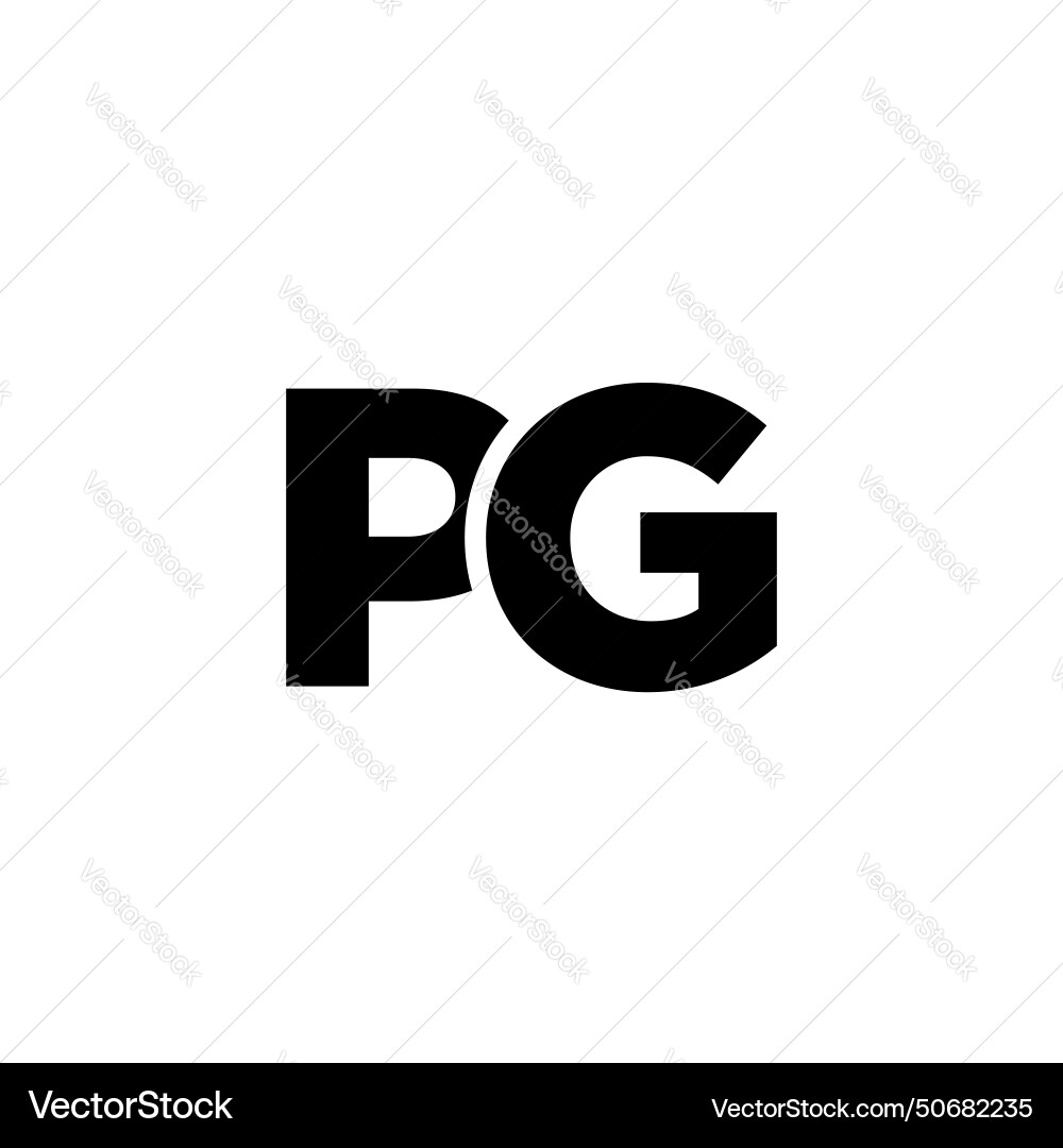 Letter p and g pg logo design template minimal Vector Image