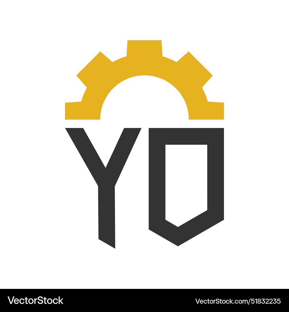 Letter yo gear logo design for service center Vector Image