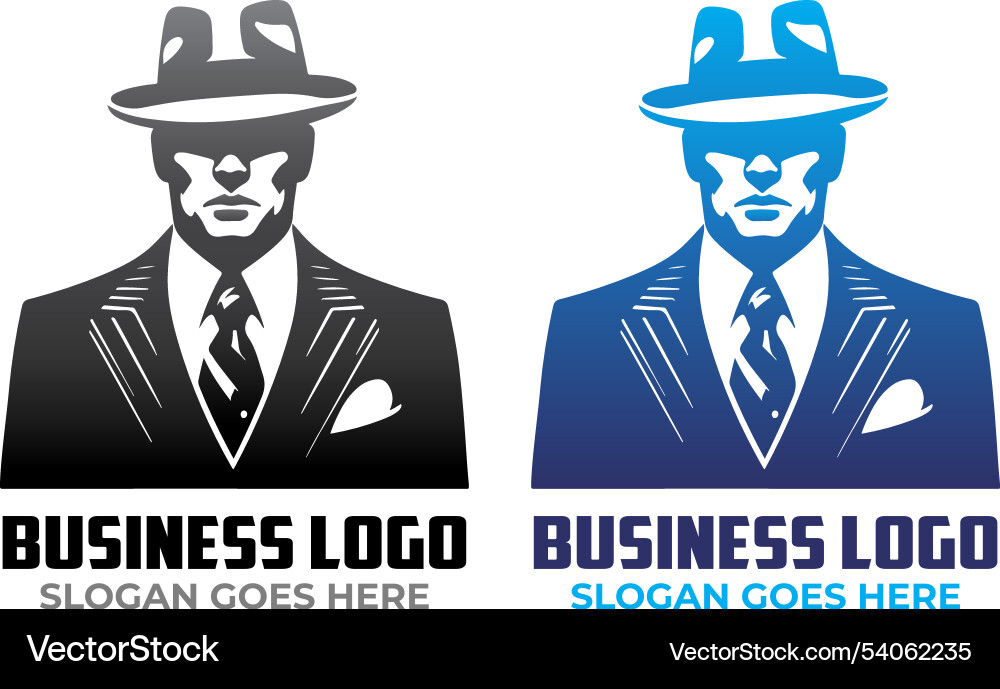 Mafia gangster logo design concept Royalty Free Vector Image
