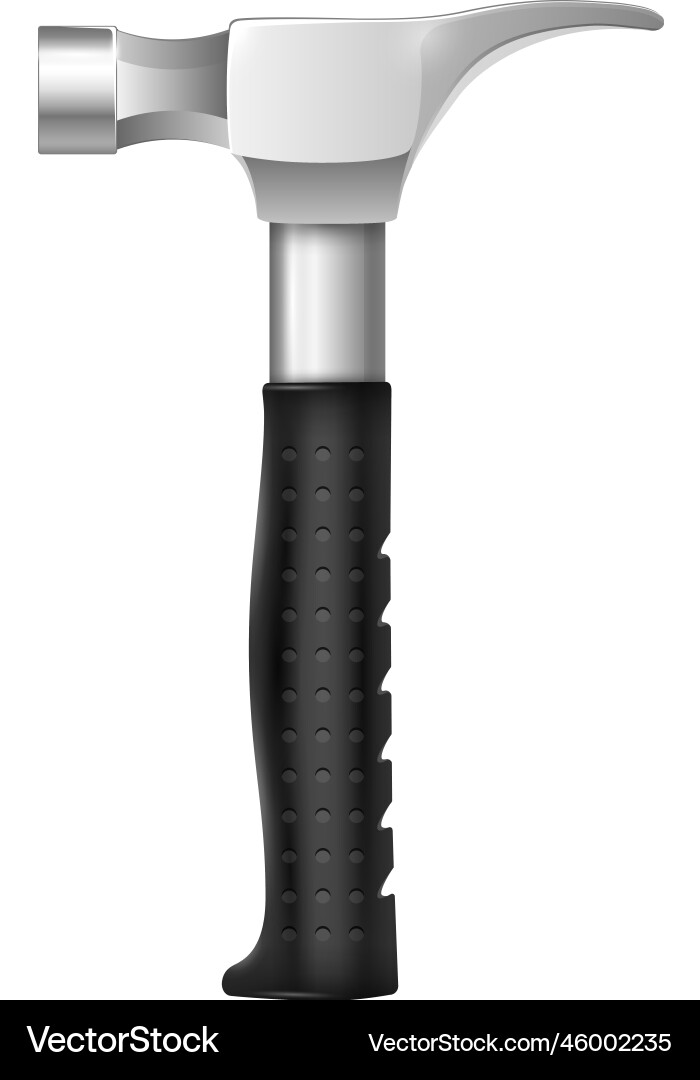 Realistic hammer construction composition Vector Image