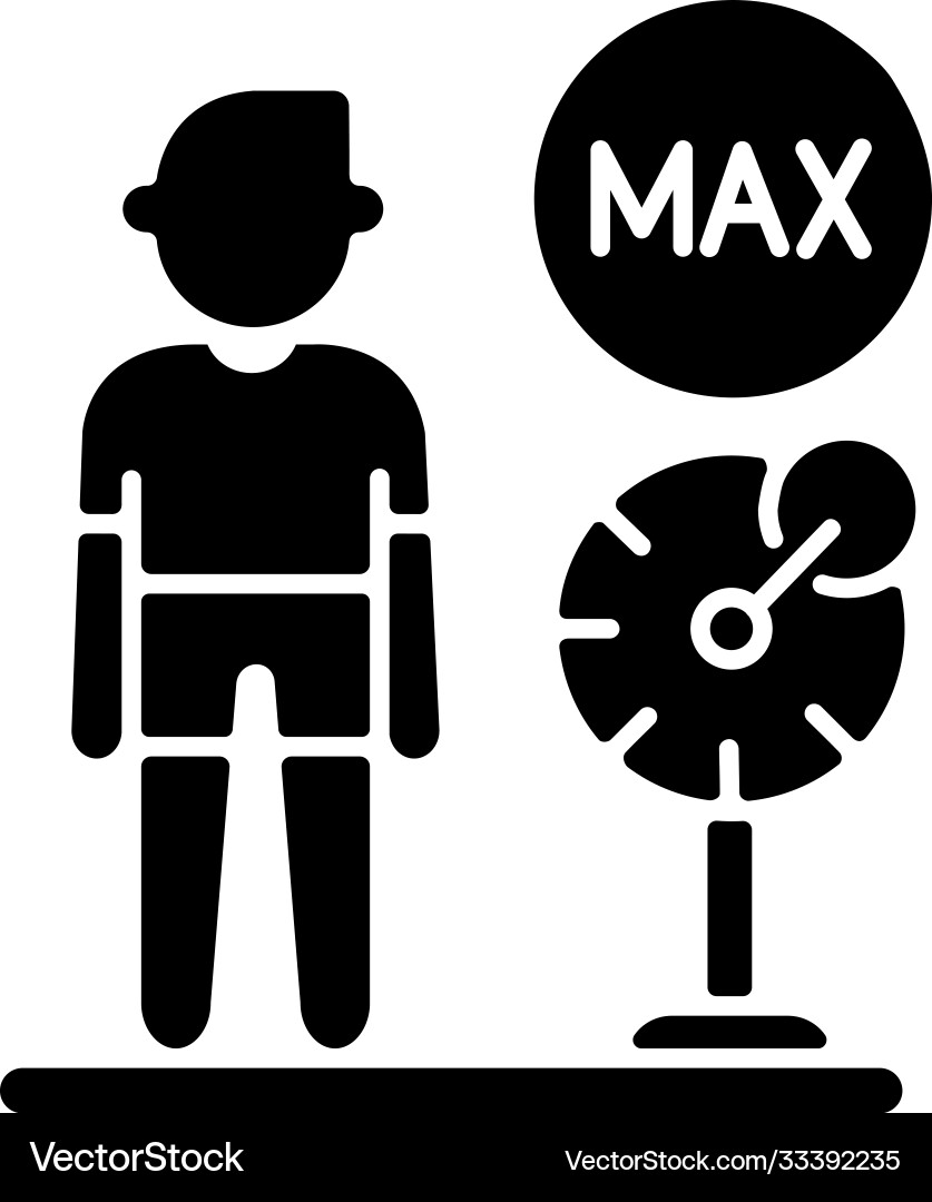 Weight limit black glyph icon Royalty Free Vector Image