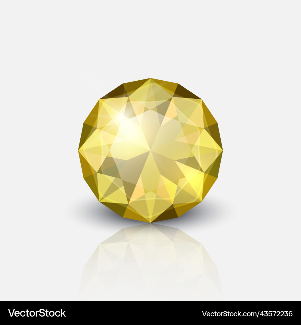 3d realistic transparent gemstone diamond Vector Image
