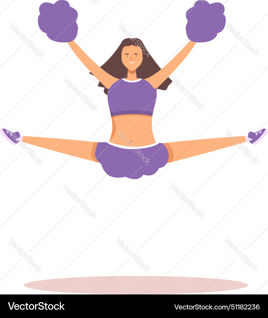 Active lateral jump cheerleader icon cartoon Vector Image