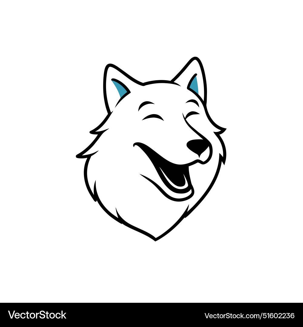 Arctic wolf laughs icon Royalty Free Vector Image