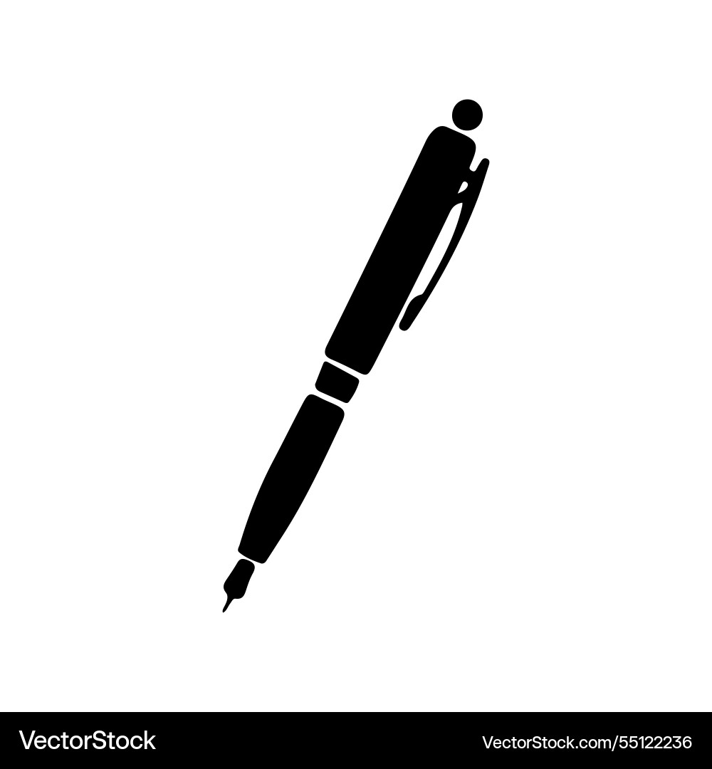 Black pen icon silhouette Royalty Free Vector Image