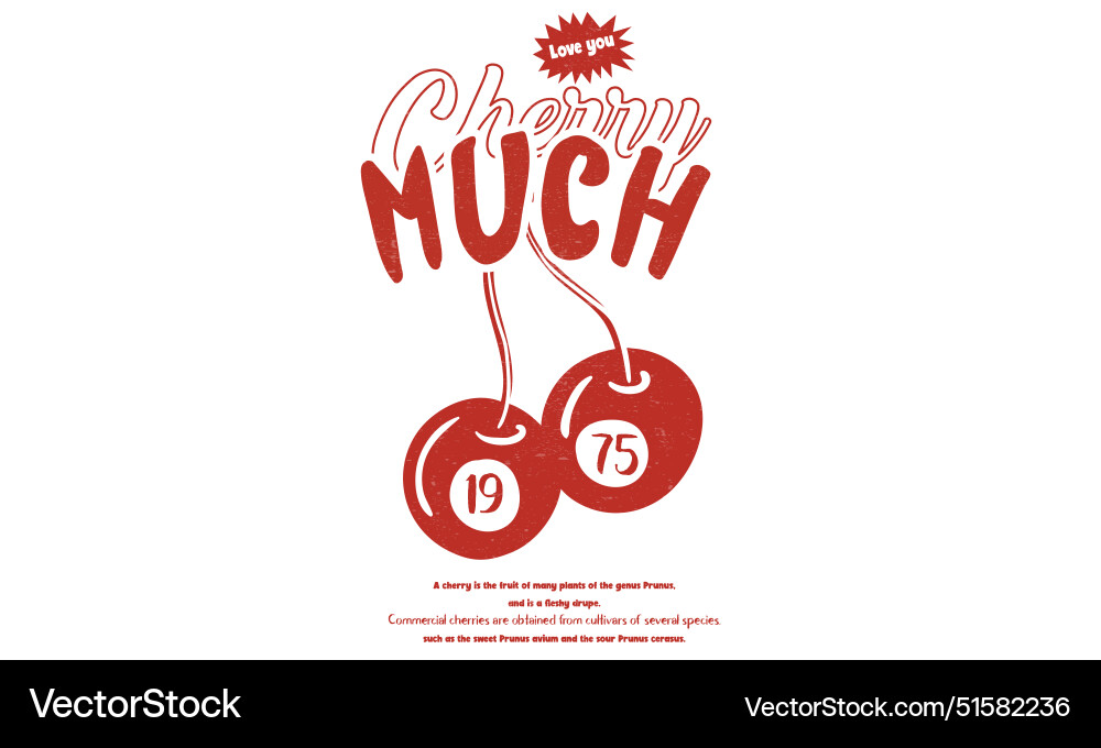Cherry fruit print nature club design Royalty Free Vector