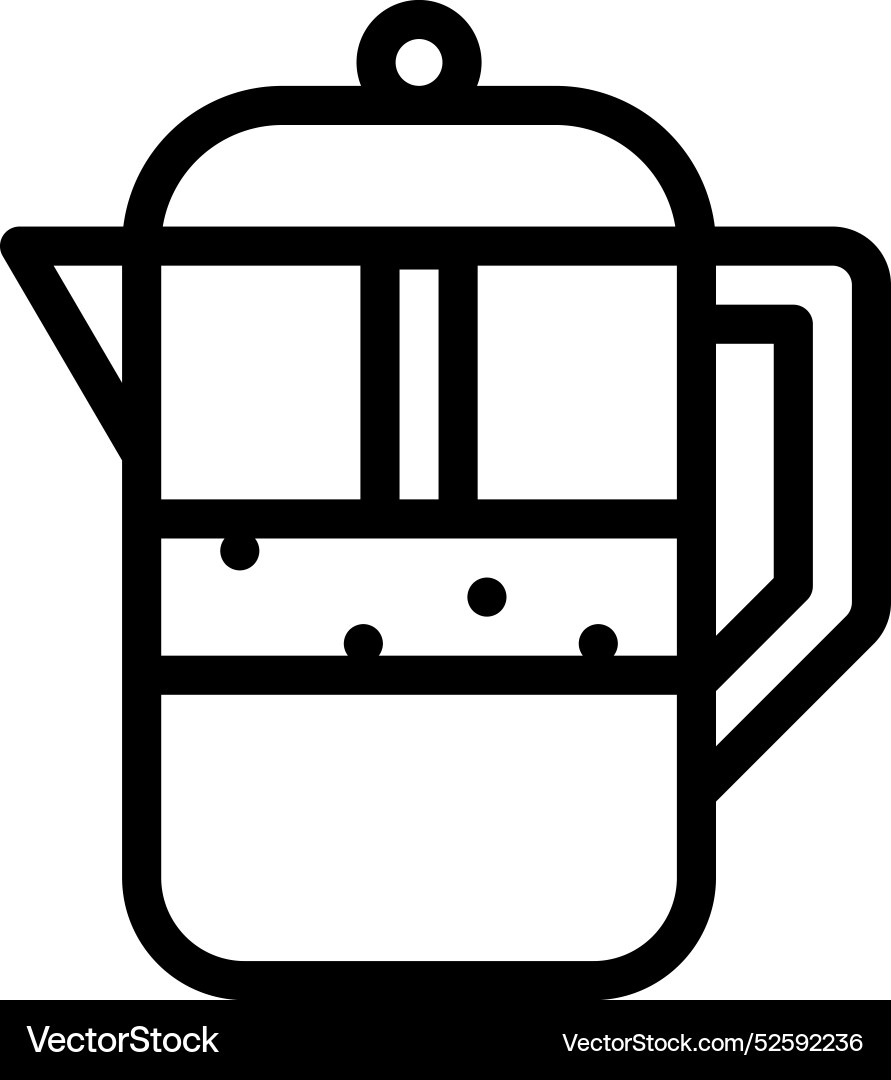 Coffee pot icon thin linear style design isolated Vector Image