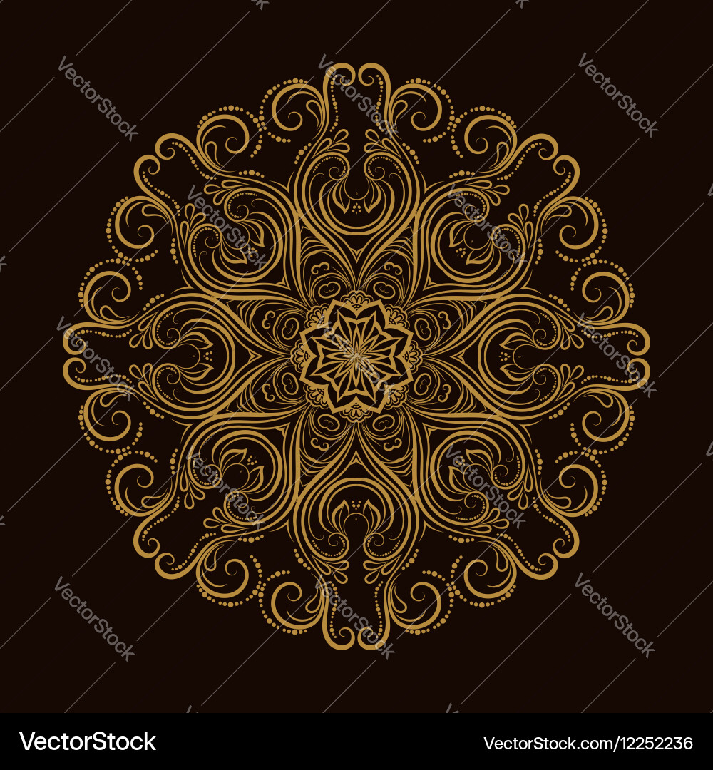 Elegant Gold Mandala Pattern Royalty Free Vector Image