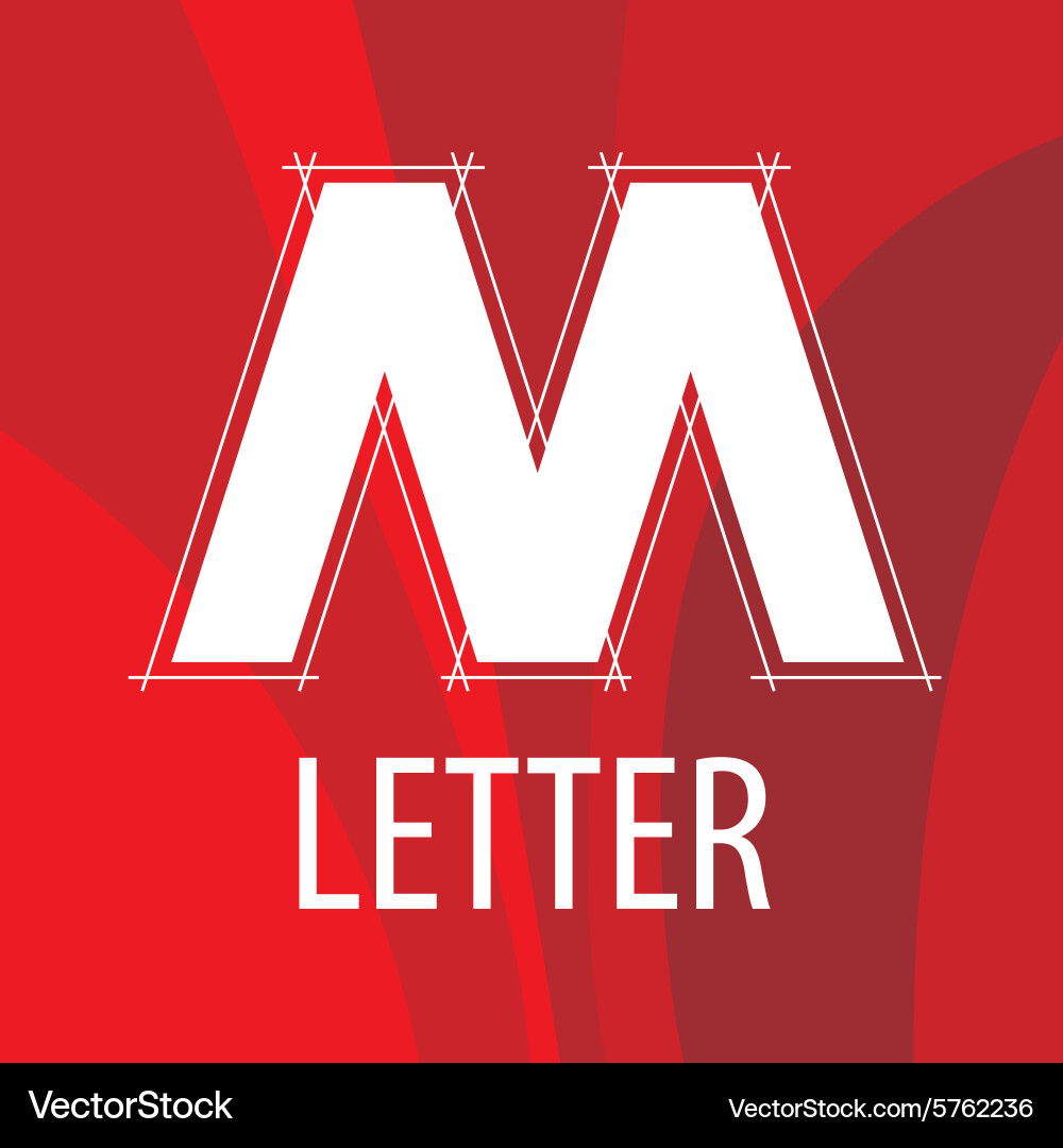 Elegant Monogram 'M' Drawing Royalty Free Vector Image
