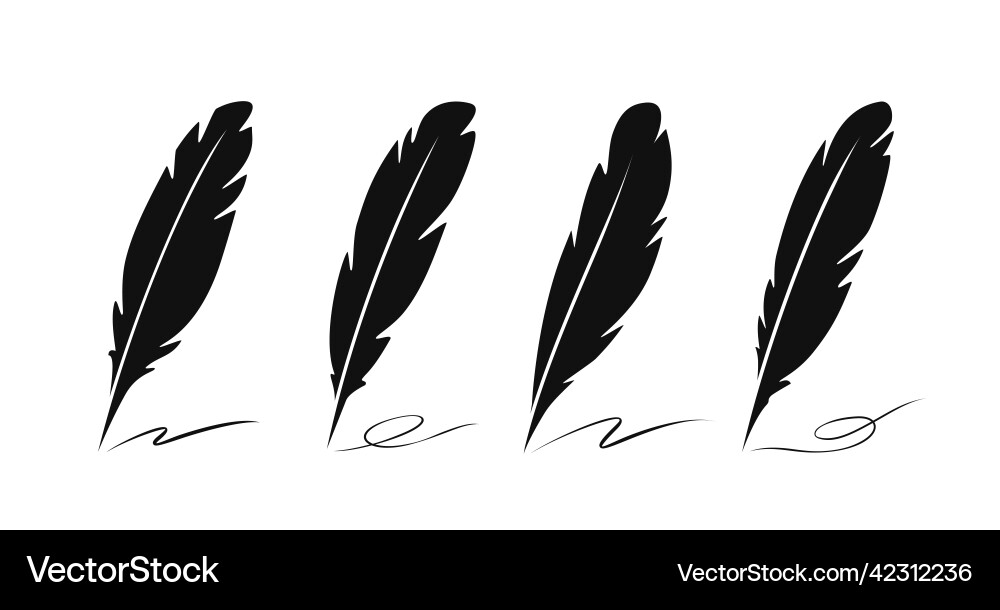 Feather pen and ink symbol writing concept icon Vector Image