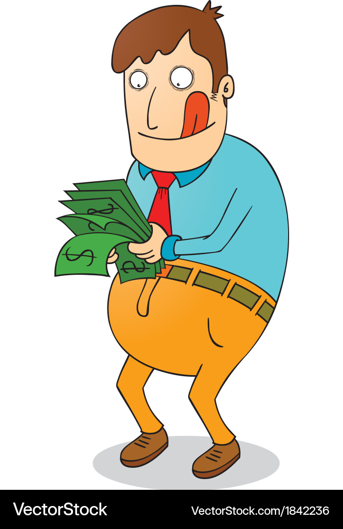 Greedy Person Clipart
