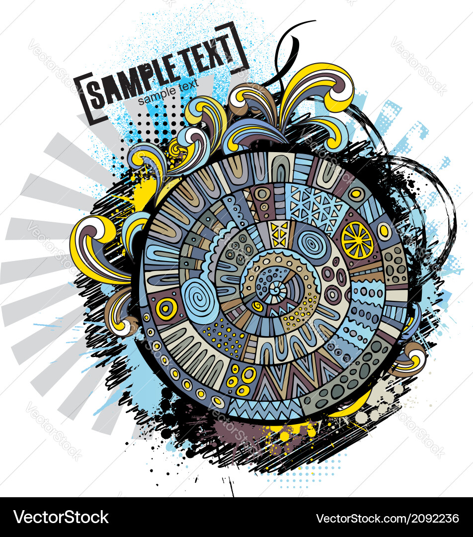 Grunge Cartoon Motif Royalty Free Vector Image