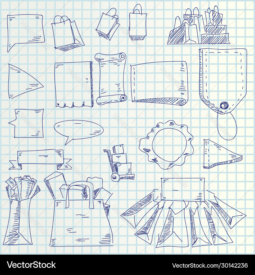 Hand draw shopping Royalty Free Vector Image - VectorStock