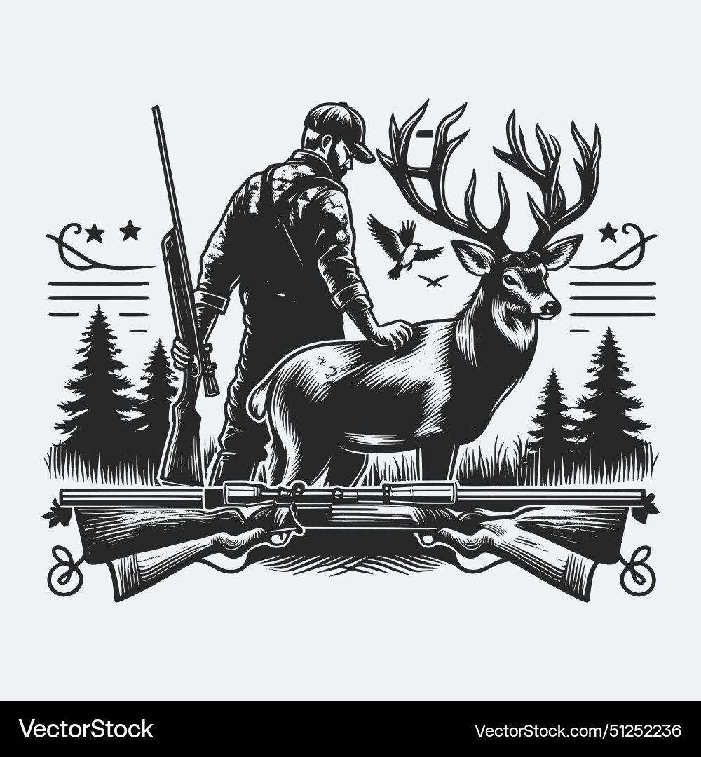 Hunting life svg silhouette file Royalty Free Vector Image