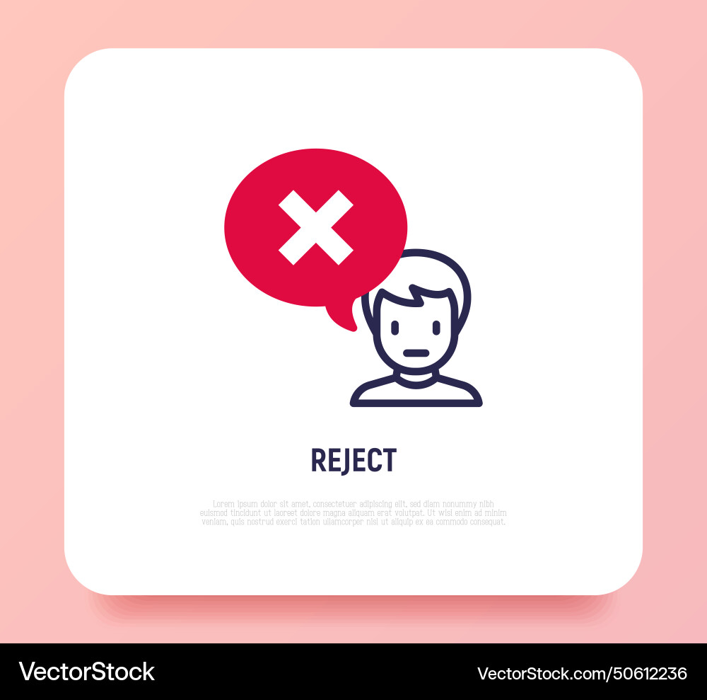 Man rejected something refuse personal Royalty Free Vector