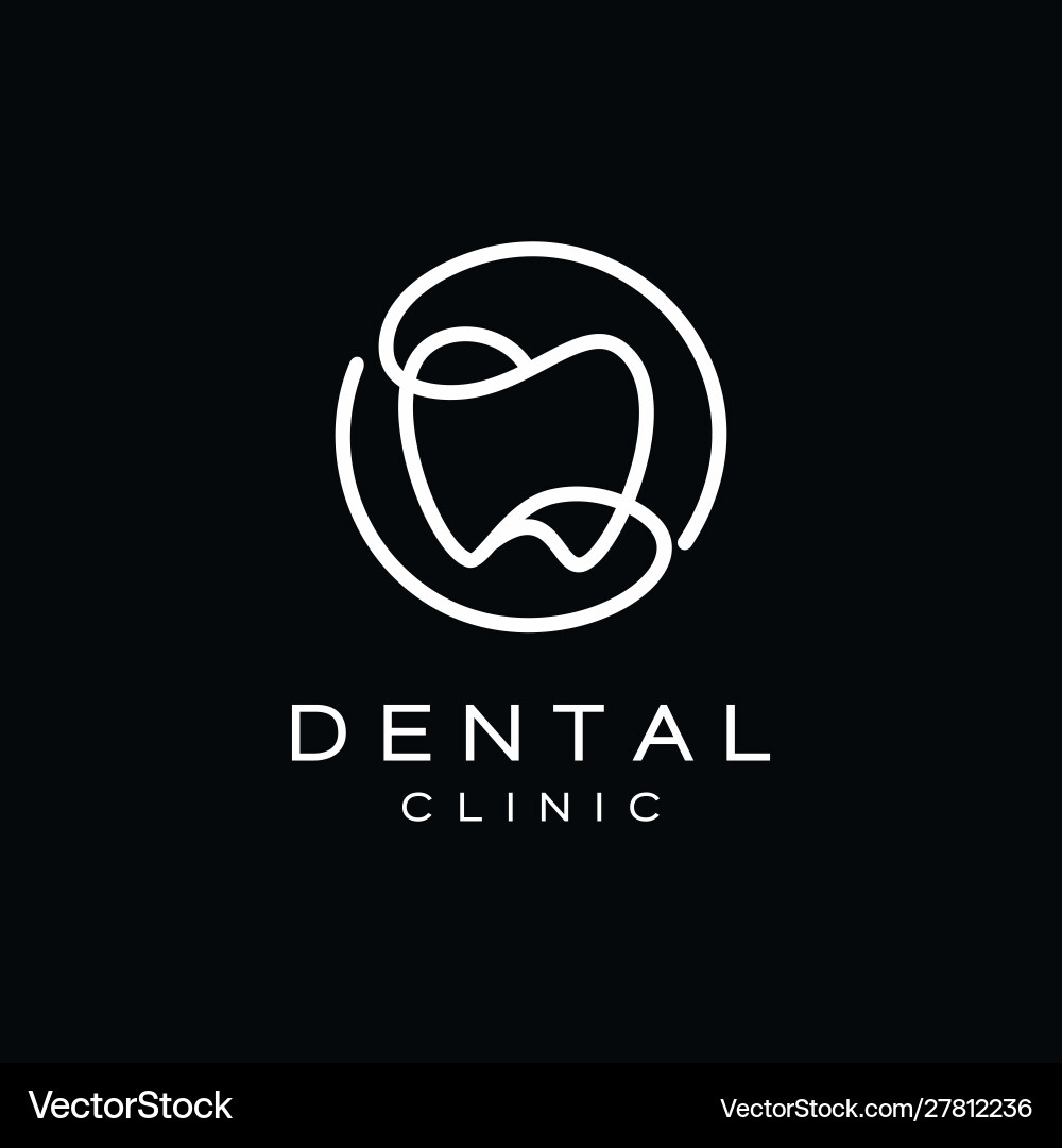 Simple dental teeth logo design Royalty Free Vector Image