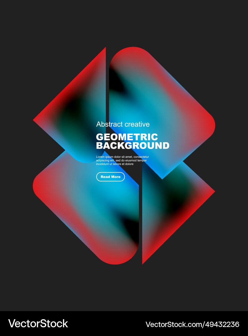 Square and triangle design with fluid gradients Vector Image