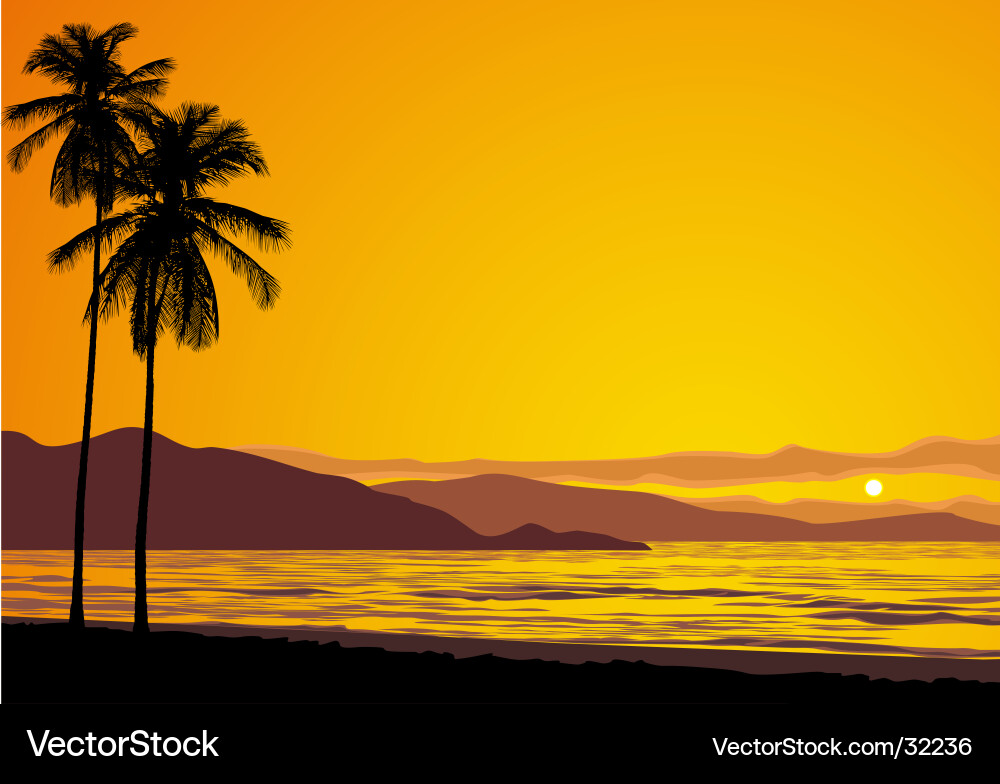 Sunset Royalty Free Vector Image - VectorStock