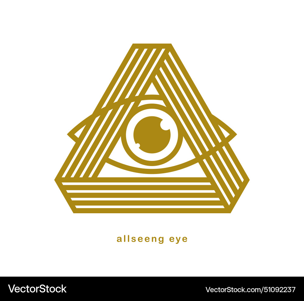 All seeing eye in triangle pyramid ancient symbol Vector Image