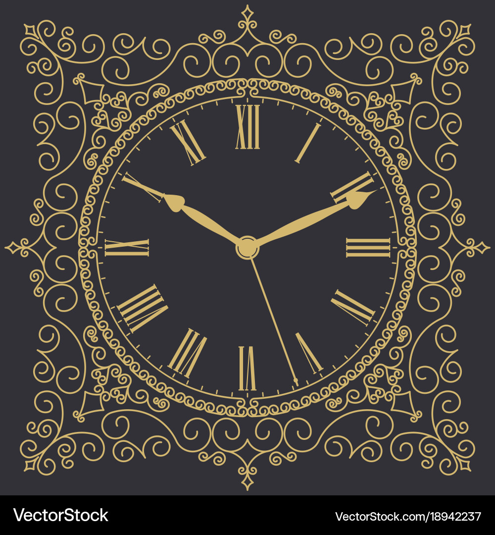 Watch Face Antique Clock Royalty Free Vector Image